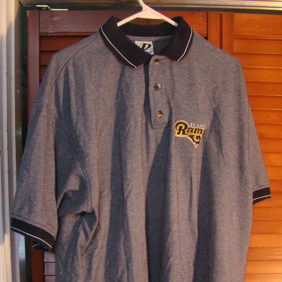 dynasty | Shirts | St Louis Rams Short Sleeve Polo Shirt Blue White ...